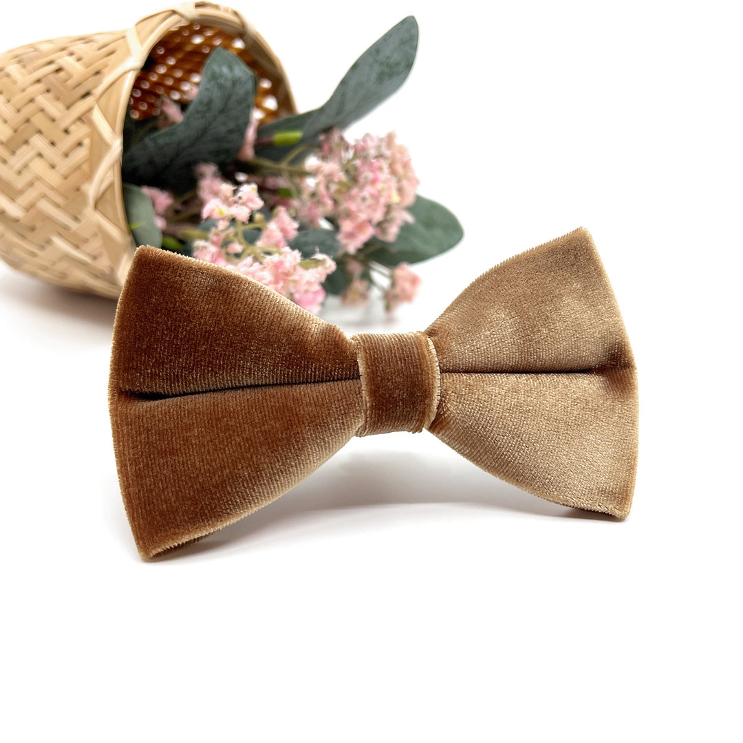 Copper Rust Velvet Bow Tie, Copper Bow Tie, Groom Bow Tie, Wedding Bow ...
