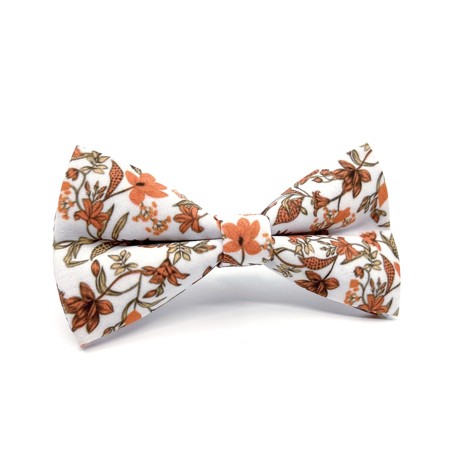Copper Rust Orange Floral Bow Tie Terracotta Floral Bow Tie - Etsy