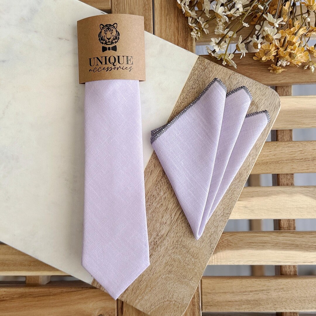 Lavender Necktie, Linen Men Necktie, Wedding Ties, Groomsmen Necktie ...