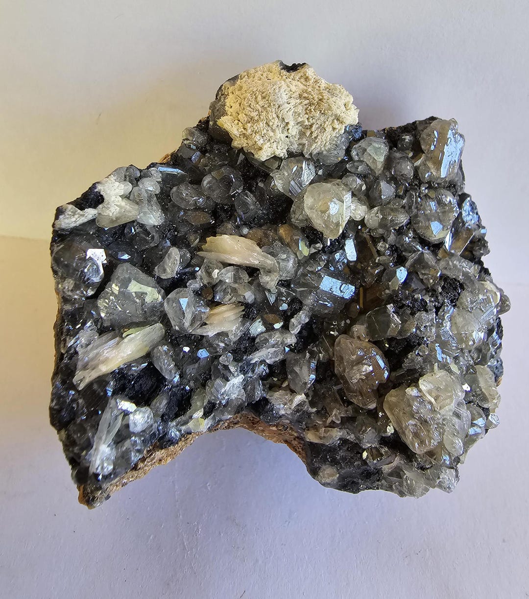 Fluorescent Cerrusite on Barite With Galena Specimen From Mibladen ...