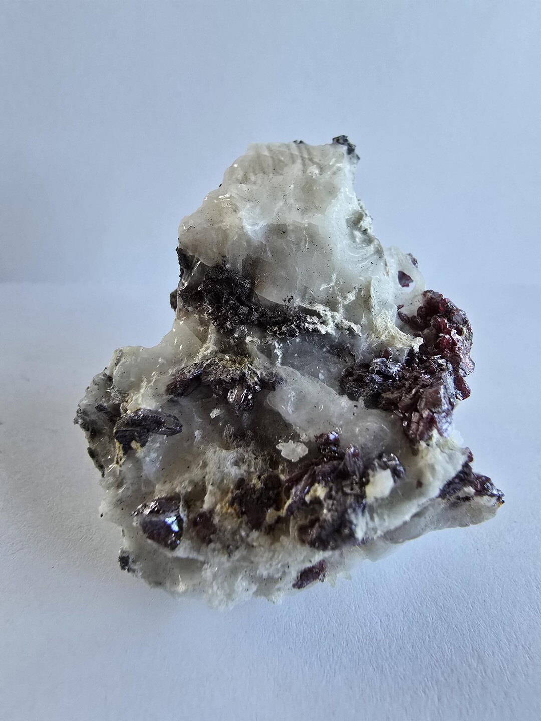 Ruby Silver Proustite and Acanthite on Calcite-morocco Metaphysical ...