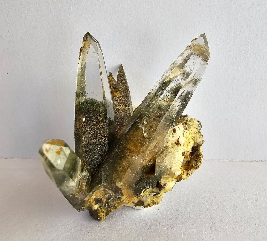 Chlorite Included Quartz Crystal Cluster From Nepal-himalayan Quartz ...