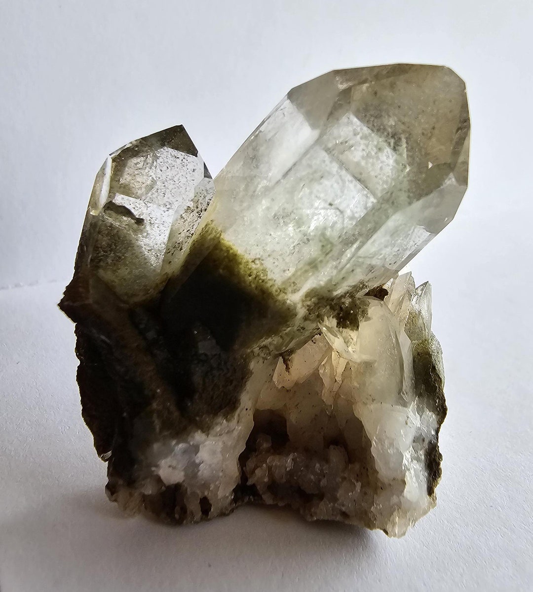 Chlorite Included Himalayan Quartz Crystal Cluster From Pakistan ...