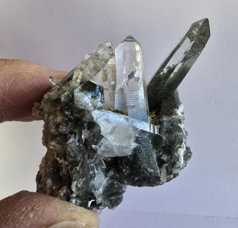 Chlorite Included Quartz Crystal Cluster From Nepal-himalayan Quartz ...