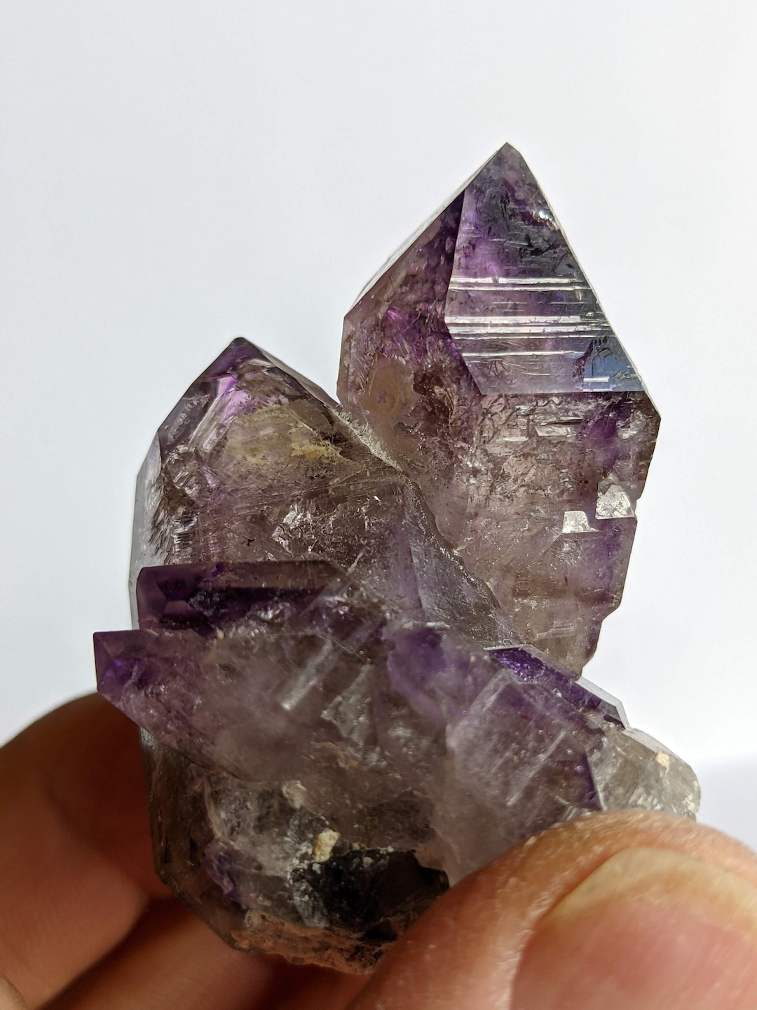 Skeletal Smoky Amethyst Quartz Crystal Point From Brandberg Namibia ...