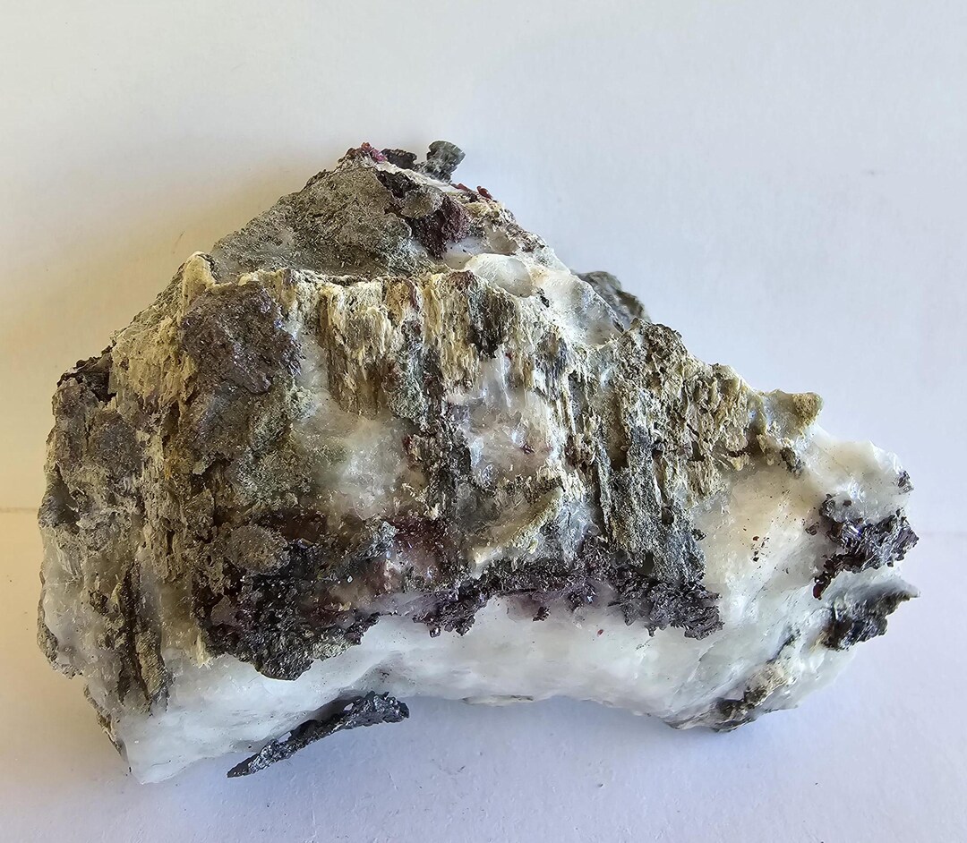 Ruby Silver Proustite and Acanthite on Calcite-morocco Metaphysical ...