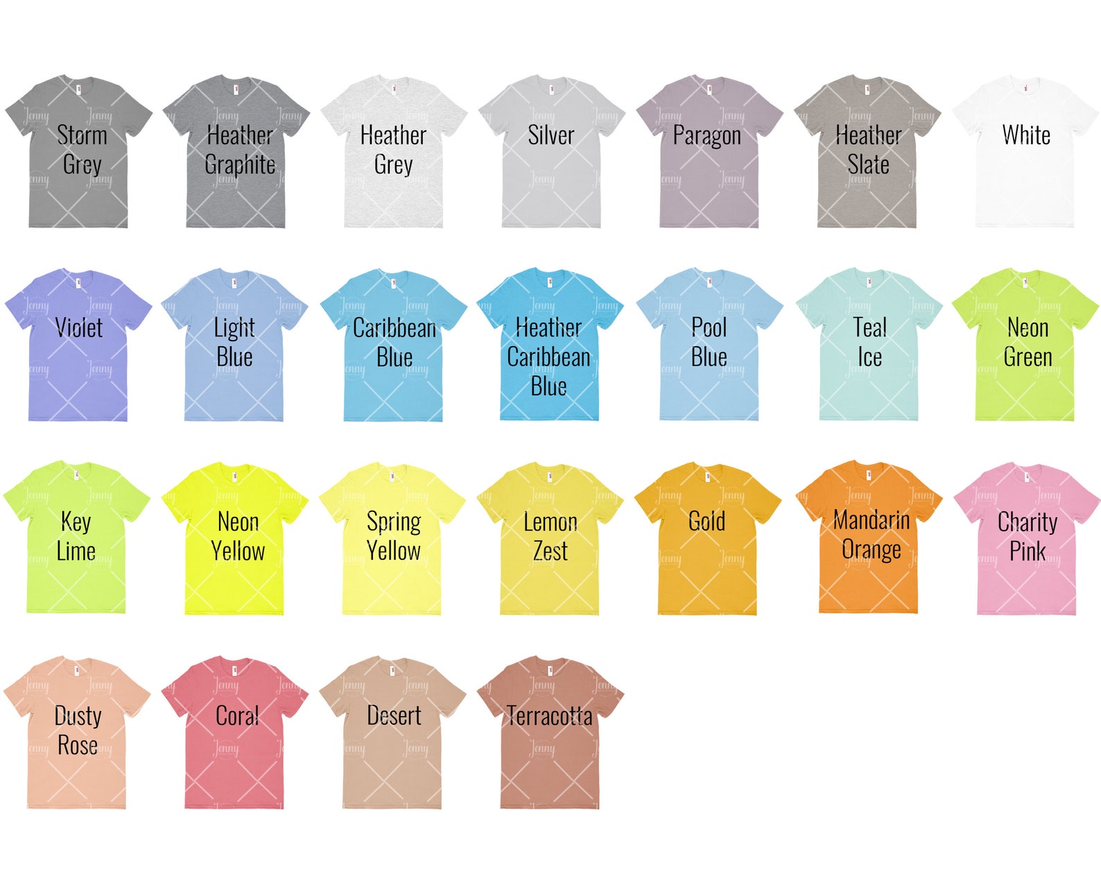 Anvil 980 Color Chart Mockup Anvil Mockup Every Color - Etsy