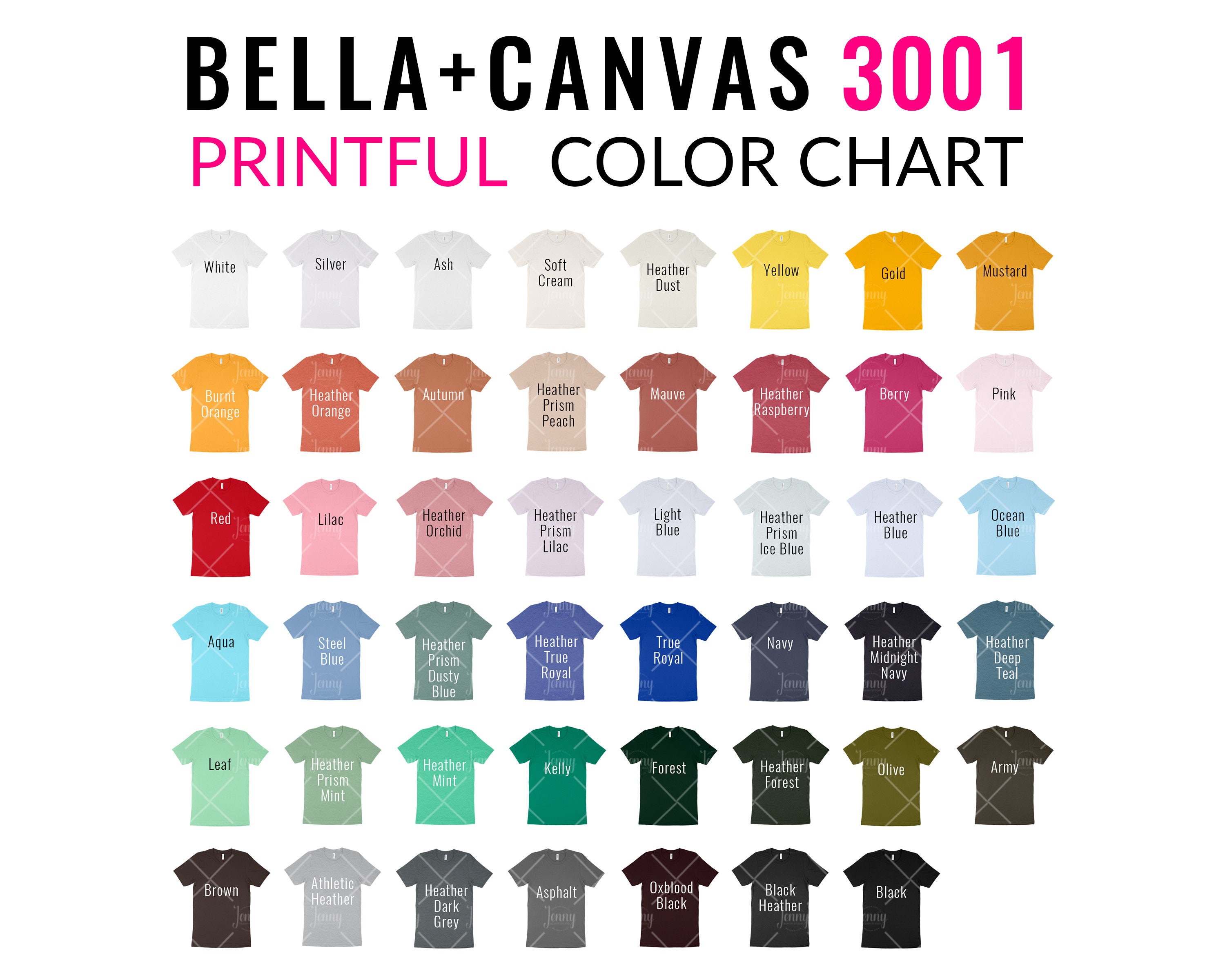 Wall Decor Bella Canvas CVC 3001 Color Chart Home Decor Home Living 