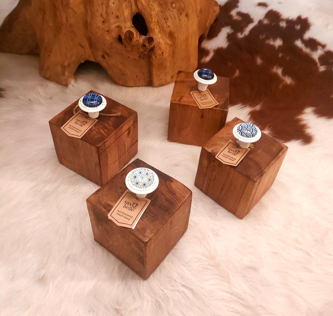 Solid Oak Door Blocker Stop Rustic Block Stopper Handmade Varnished ...