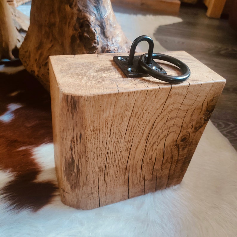 Heavy Solid Oak Door Blocker Wide Door Stopper Handmade Rustic Door ...