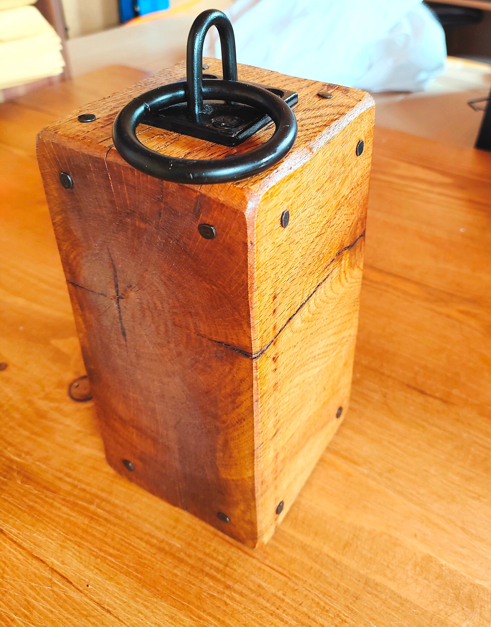 Solid Oak Wood Door Stop Nailed 1.5-2kg Rustic Door Block Stopper ...