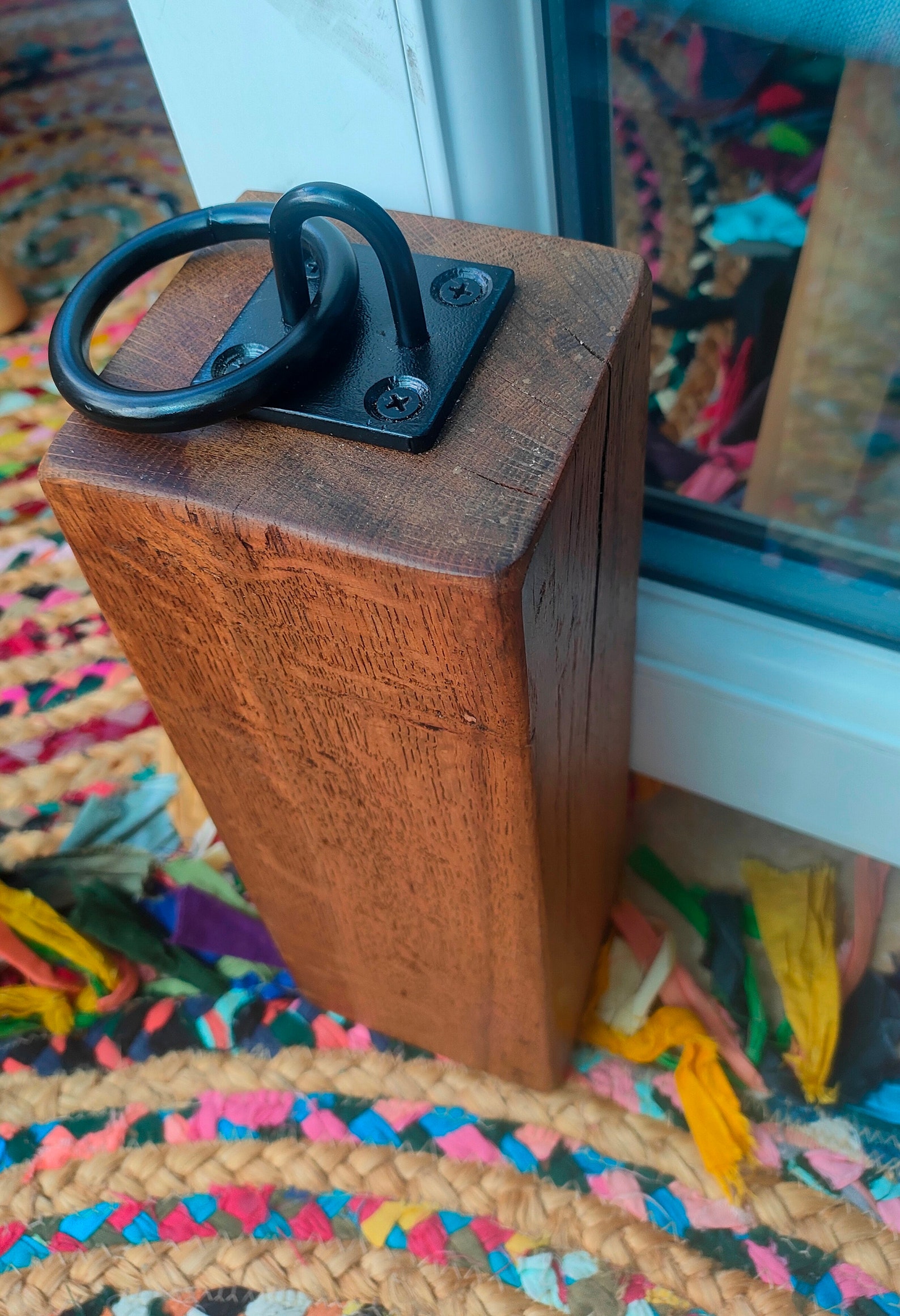 3kg Large Handmade Solid Oak Door Stop Size 30x10x10cm Rustic Door Block Stopper Heavy ...