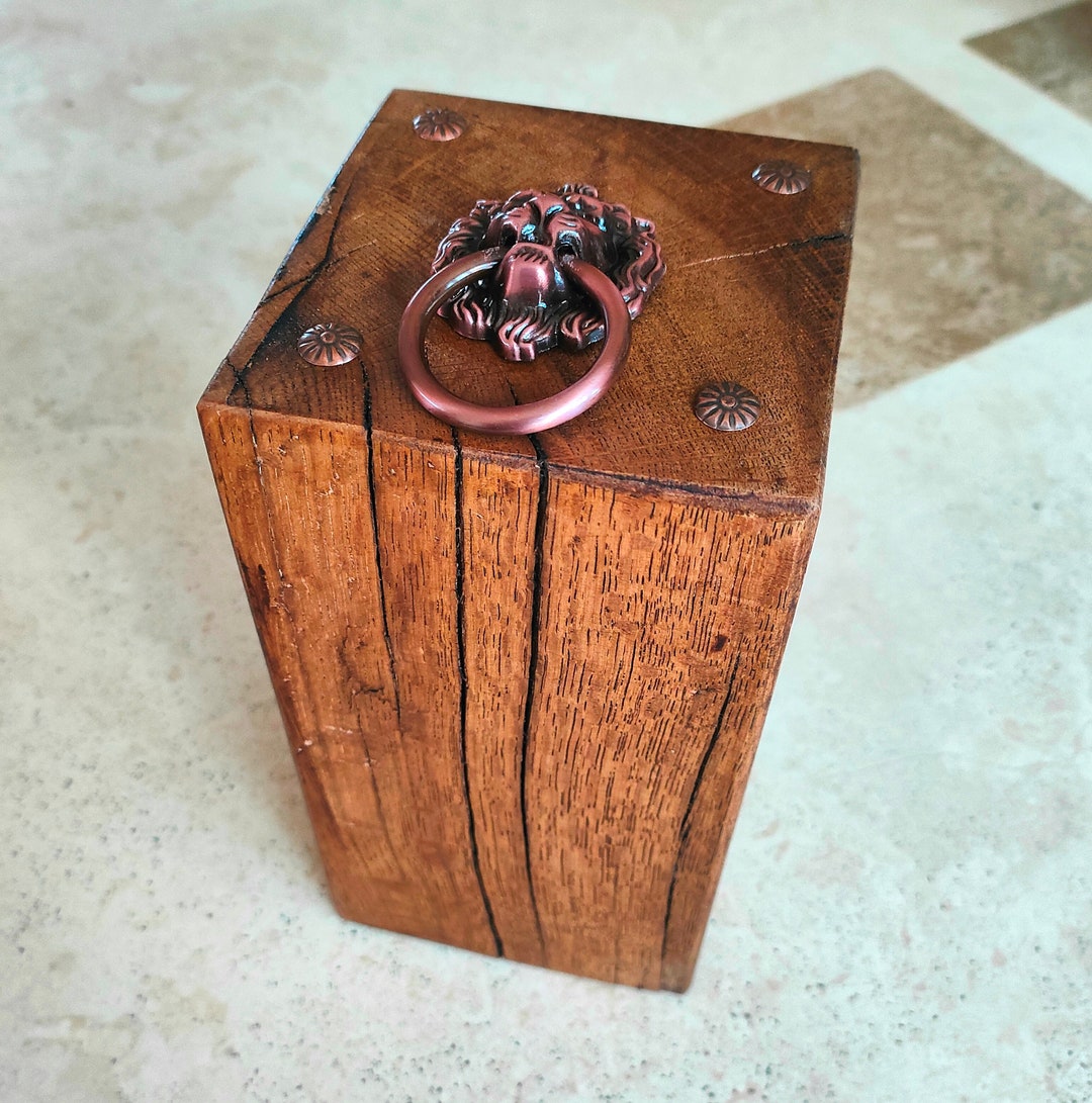1.5-2kg Solid Oak Door Stop Lion Head Chunky Rustic Door Block Stopper ...