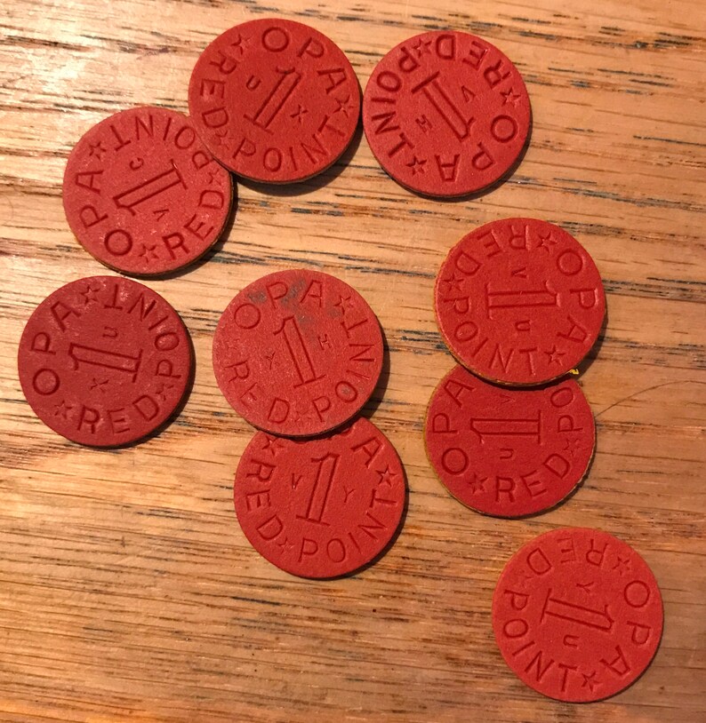 2 Random Pcs BU Unc WW11 OPA Red Ration Tokens With Different Letters ...