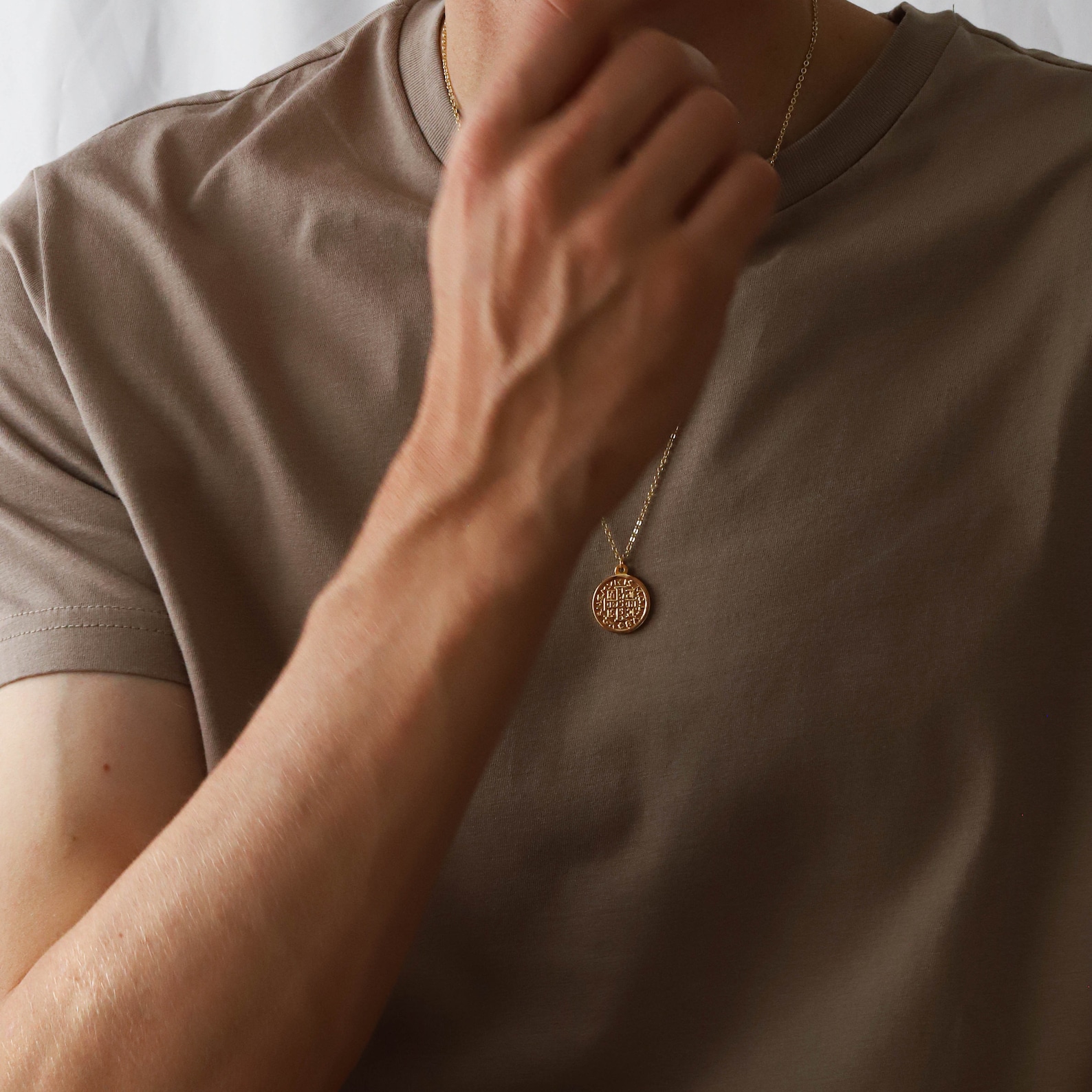 Mens Gold Coin Pendant Necklace Men's Jewelry Gift for - Etsy