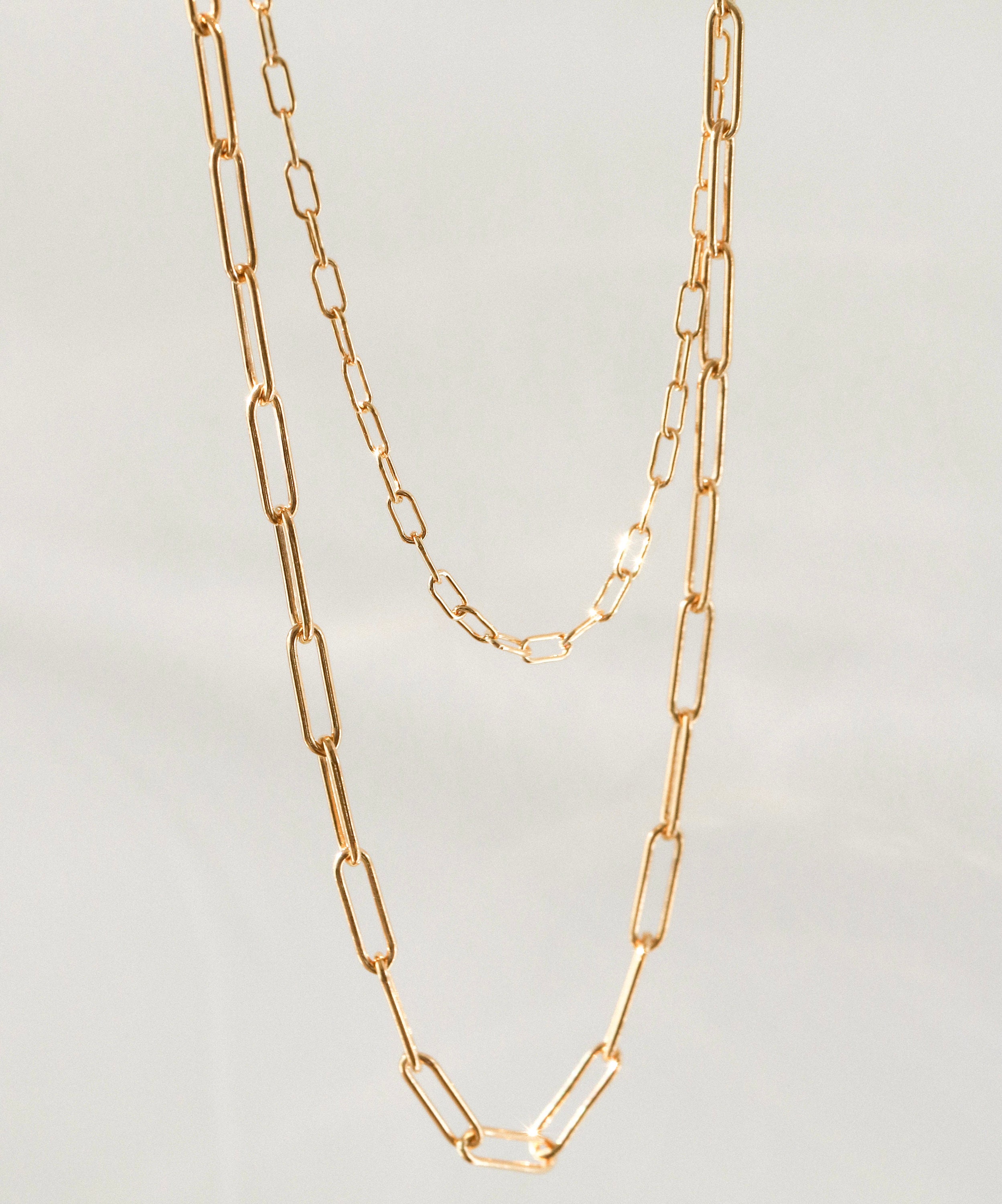 Gold chain necklace Layered gold filled necklace Chunky | Etsy