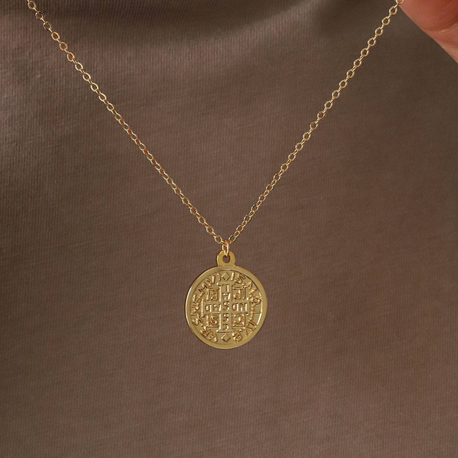Mens Gold Coin Pendant Necklace Men's Jewelry Gift for - Etsy