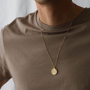 Mens Gold Coin Pendant Necklace, Men's Jewelry Gift for Boyfriend ...