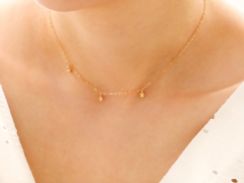 Dainty Choker Necklace 14K Gold Collar Necklace Layered - Etsy