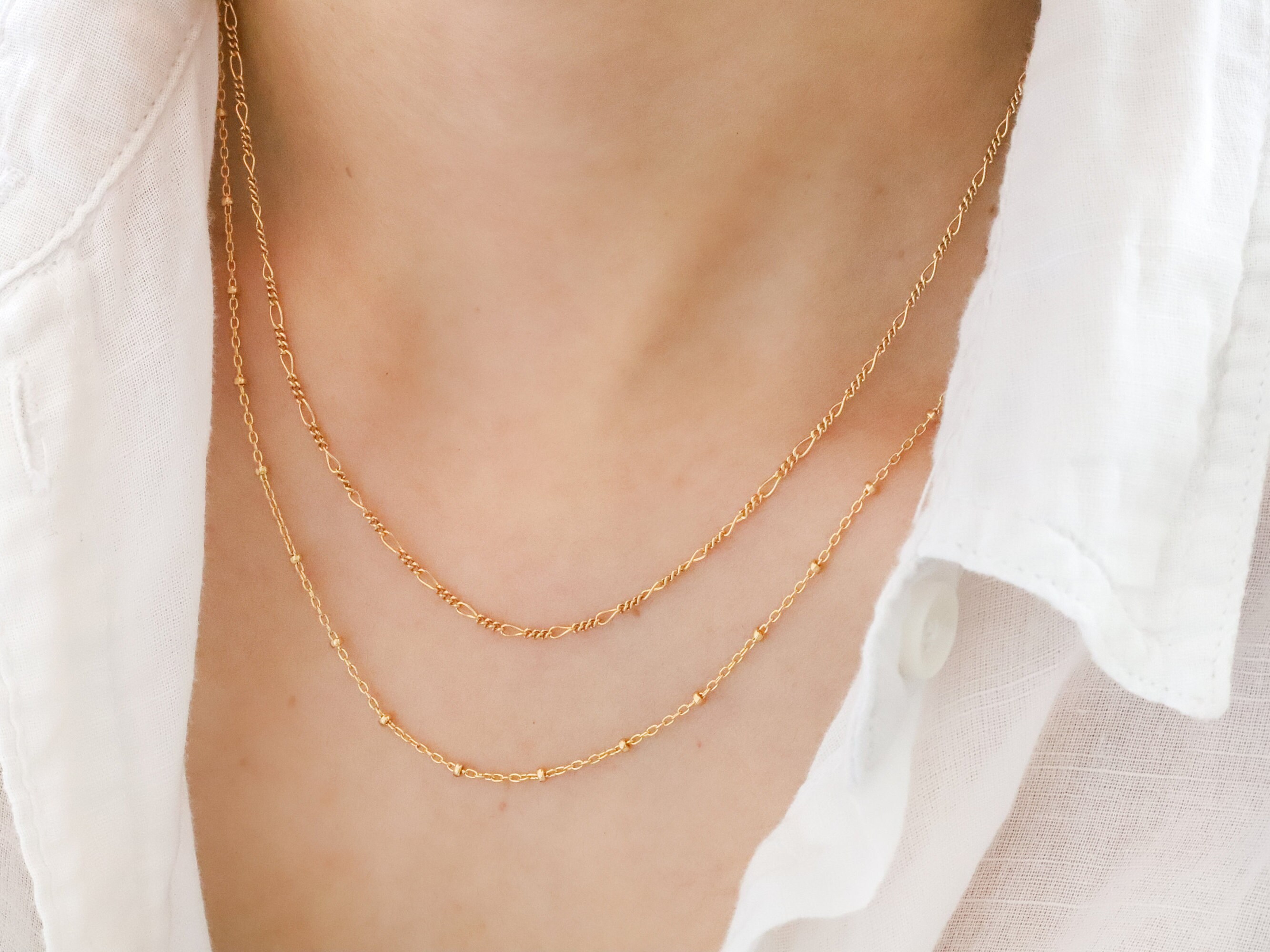 Gold chain necklace Dainty choker necklace Layered collar | Etsy