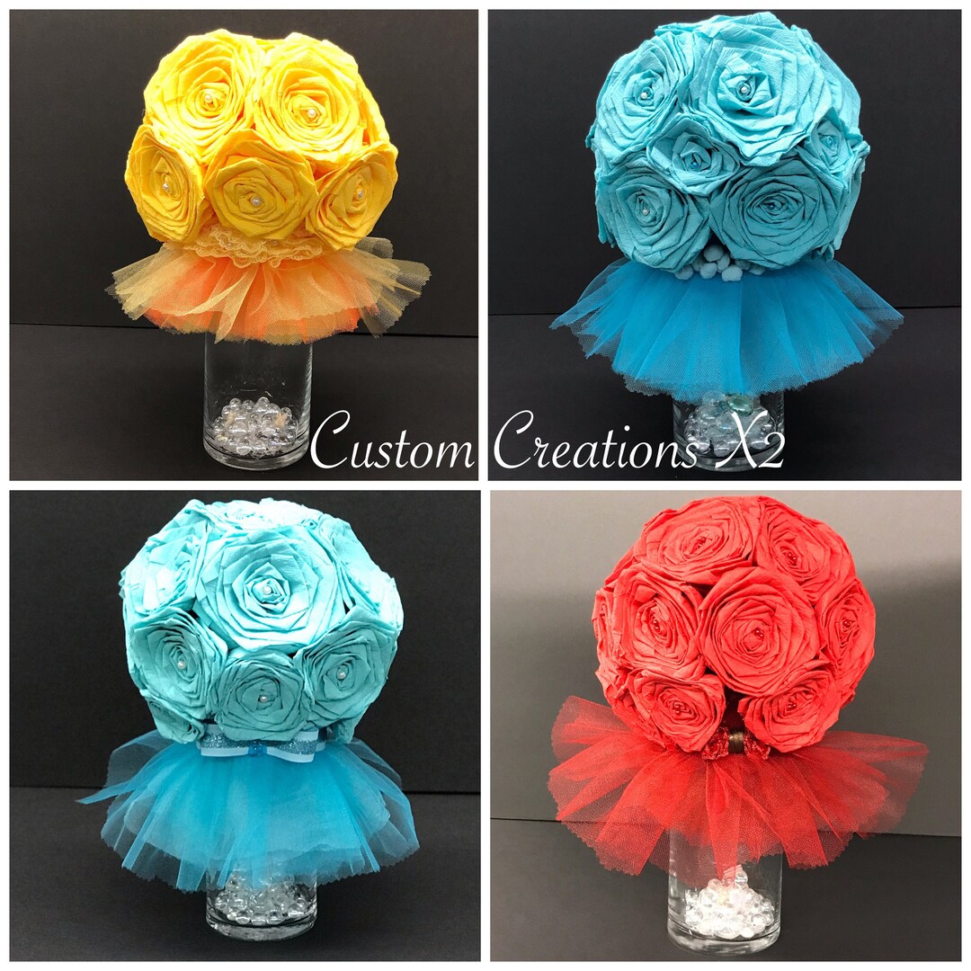 Paper Flowers Table Decor - Wedding Table Decorations - Baby Shower ...
