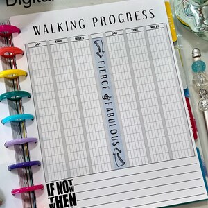 Walking Progress Template Digital Download, Printable PDF Happy Planner ...