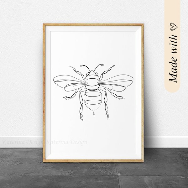 Bee One Line Drawing - Etsy
