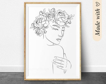 Girly Line Drawing - Etsy