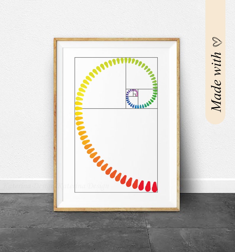Golden Ratio Art, Fibonacci Wall Art, Sacred Geometry Art, Modern ...