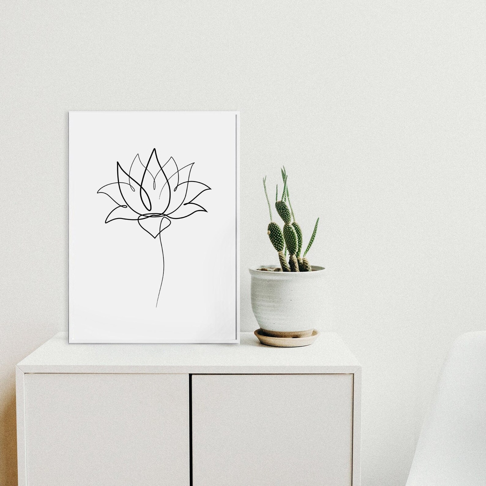 Lotus Wall Art, Lotus Painting, Flower Line Drawing, Lotus Flower Art ...