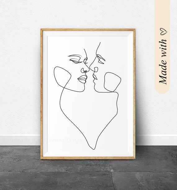 Couple Line Art Erotic Art One Line Drawing Sexy Poster Etsy