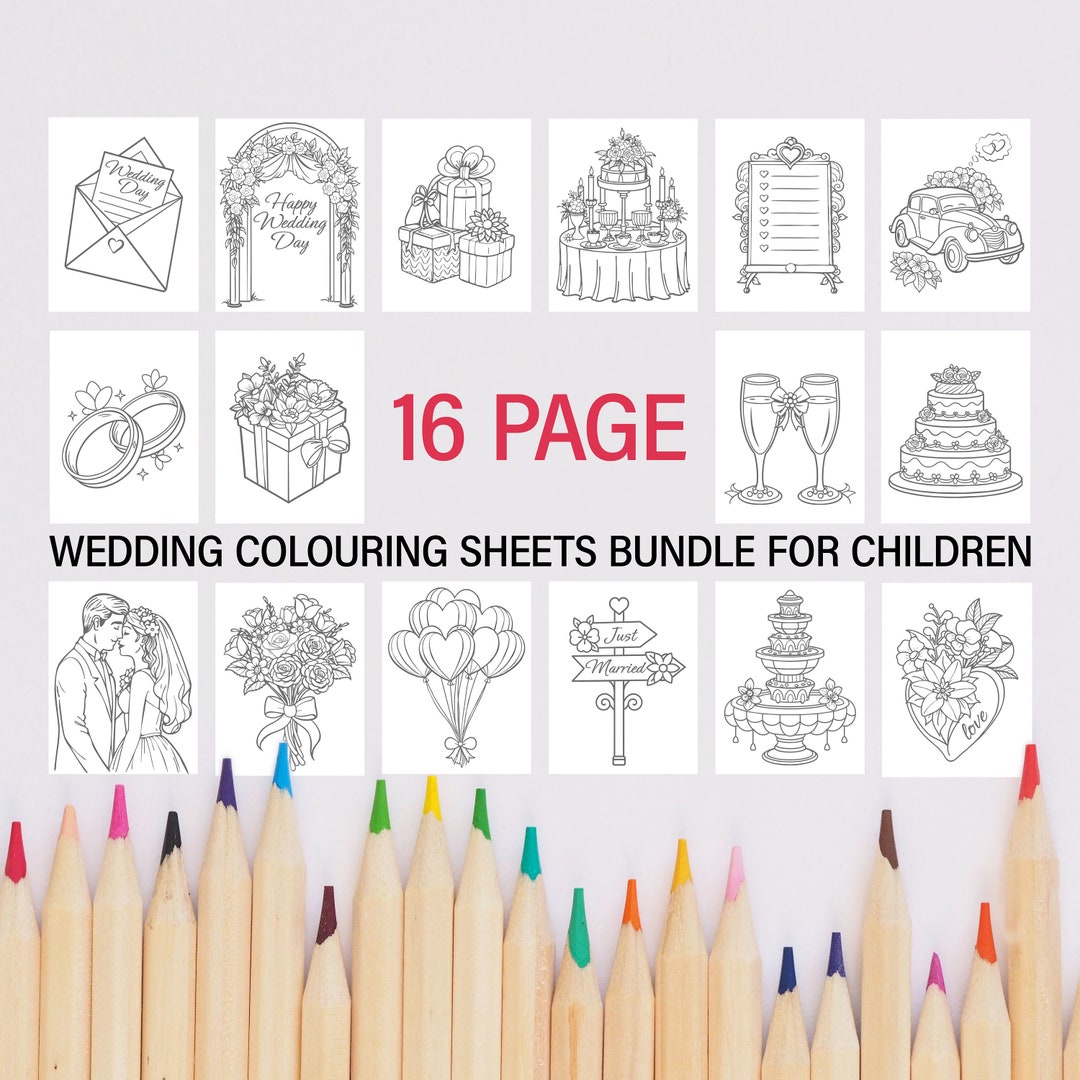 Wedding Activities, Kids Coloring Pages, Wedding Color Pages, Kids ...