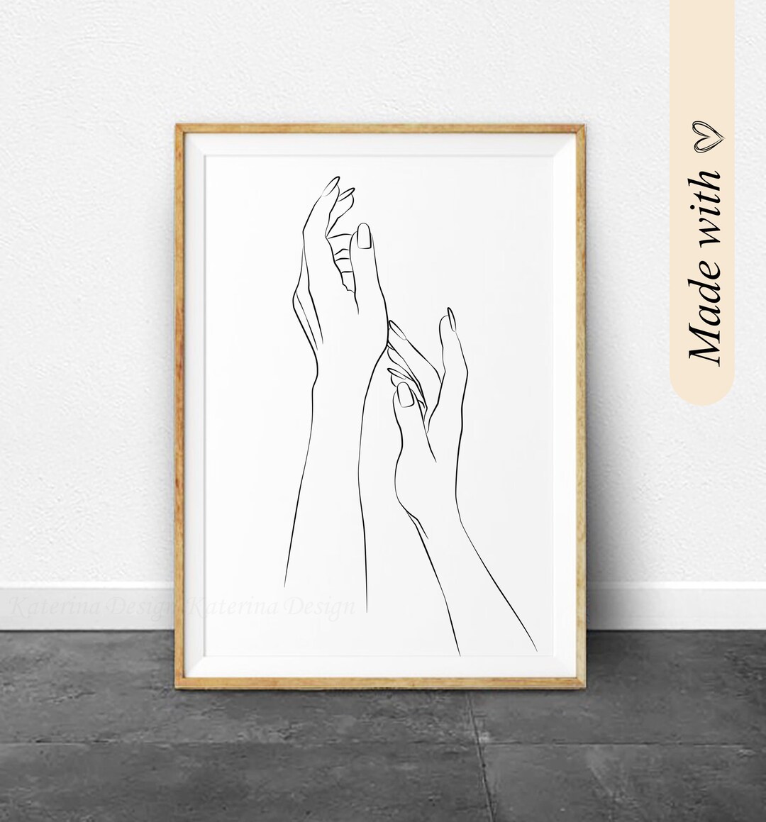 Hands Line Art Print. Nail Salon Decor. Digital Download. - Etsy