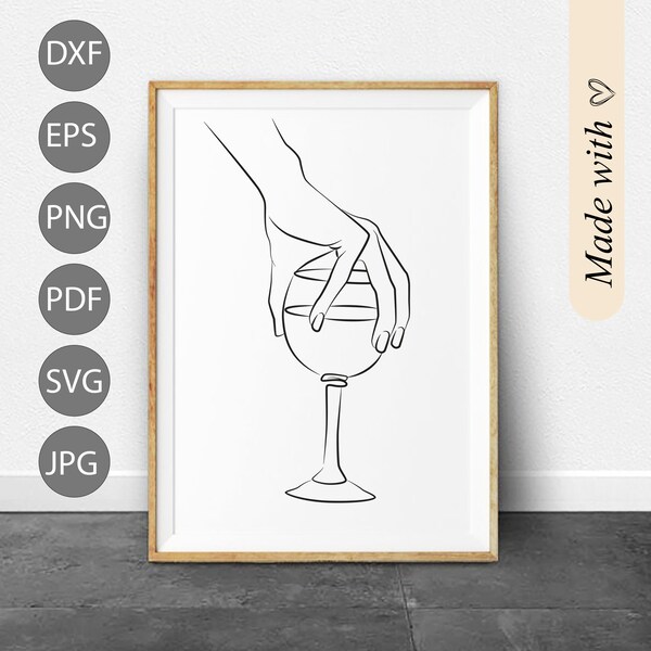 Wine Line Drawing - Etsy