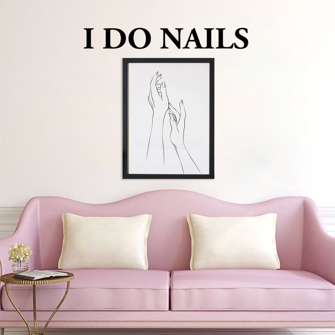 Hands Line Art Print. Nail Salon Decor. Digital Download. - Etsy