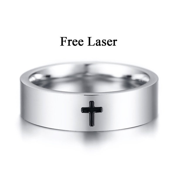 6mm Mens Cross Ring - Etsy
