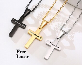 Small Black Cross Necklace - Etsy