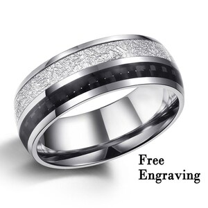 Meteorite Patten Carbon Fiber Ring - Etsy