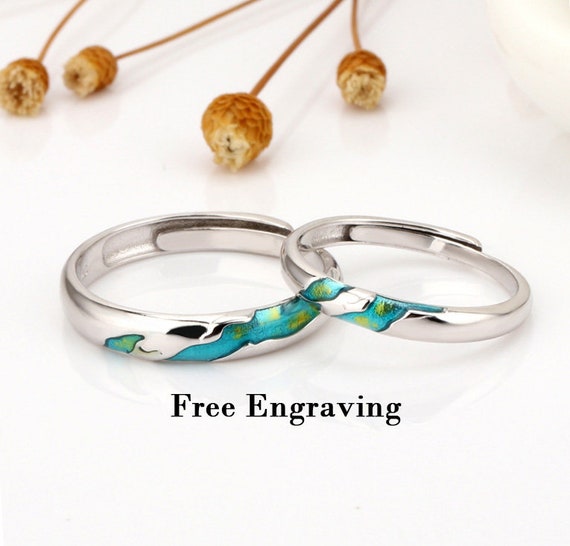 Sterling Silver Couple Rings Matching Couple Rings - Etsy