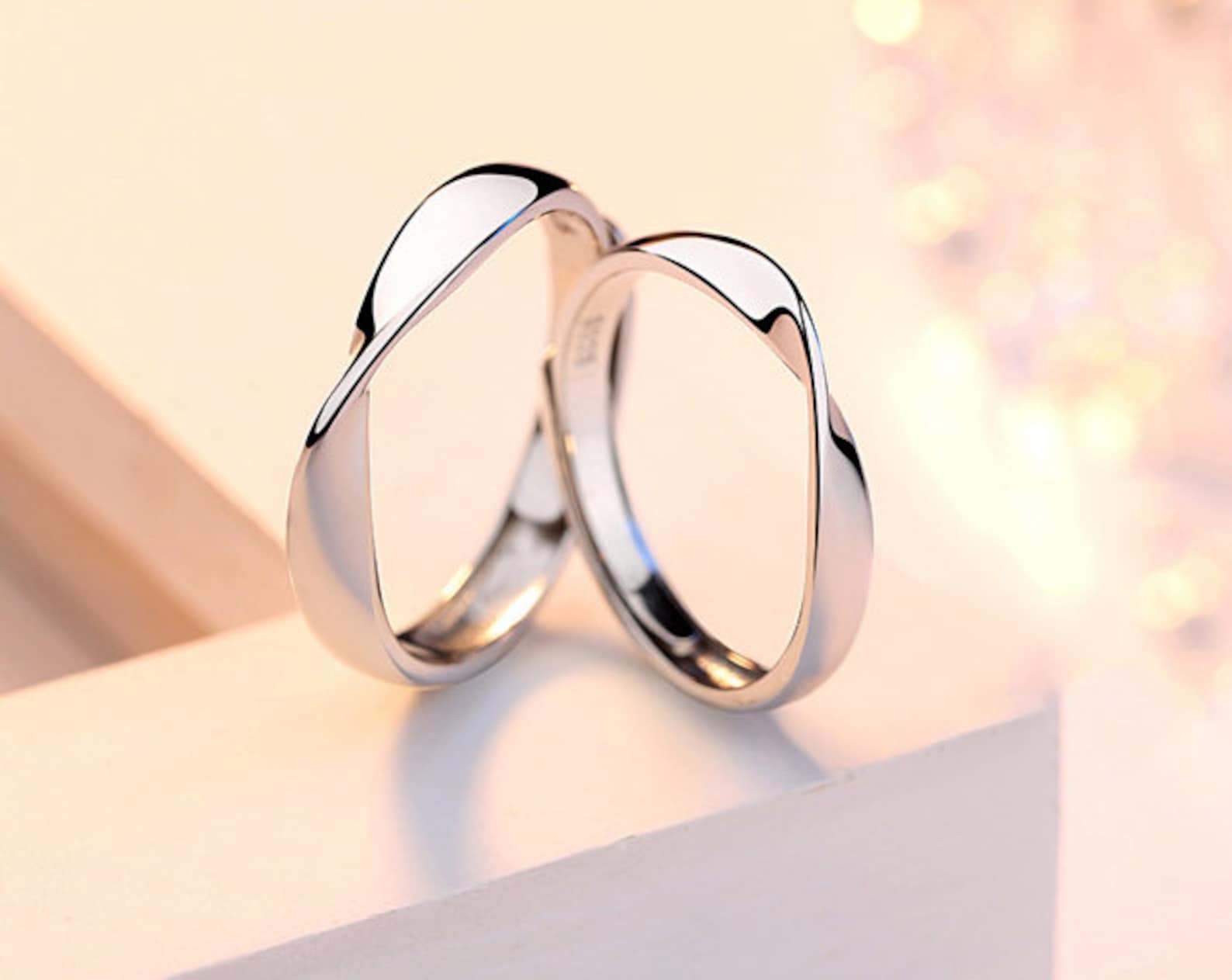 Sterling Silver Mobius Ring Couple Rings | Etsy