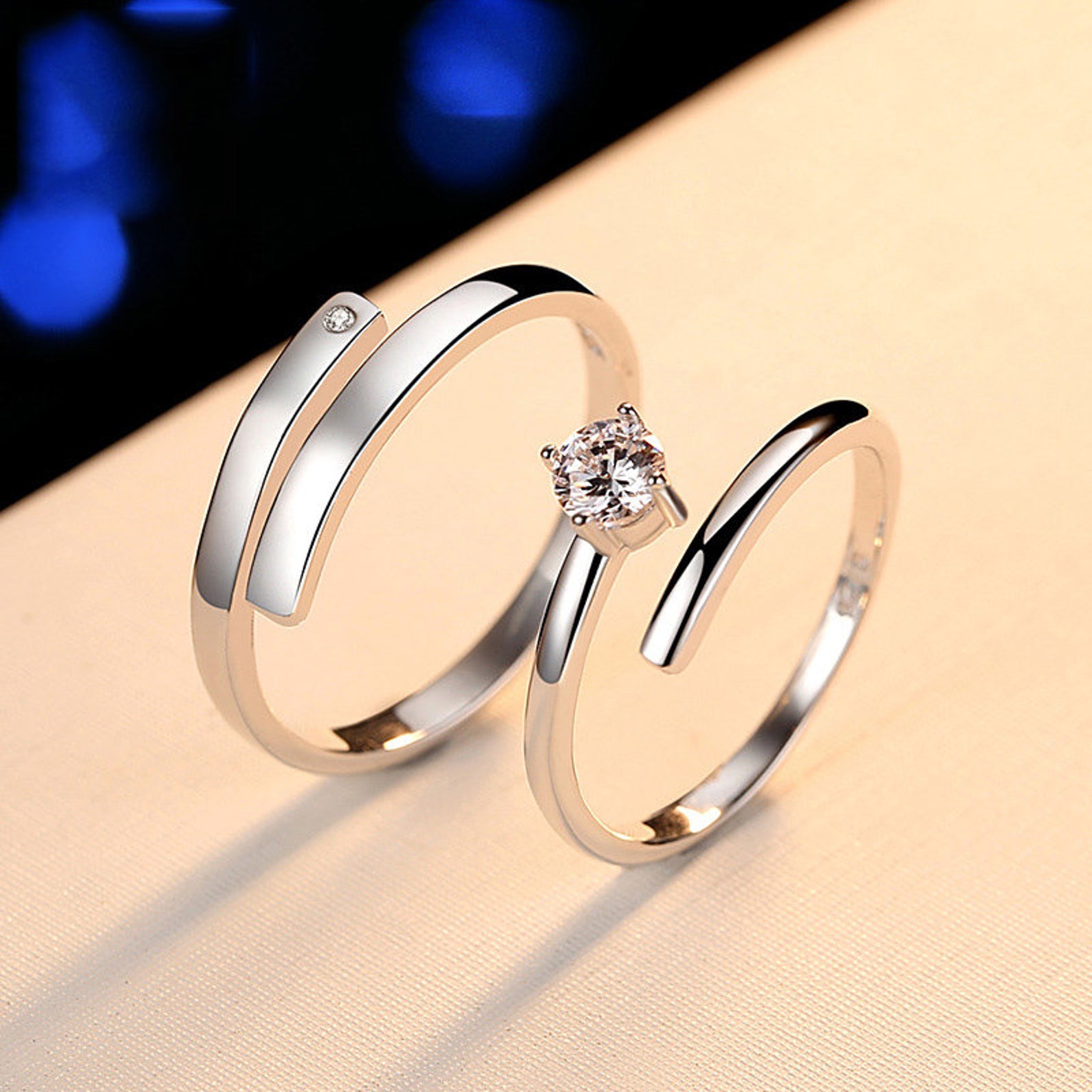 Anillos de promesa para parejas anillos de promesa a juego - Etsy España