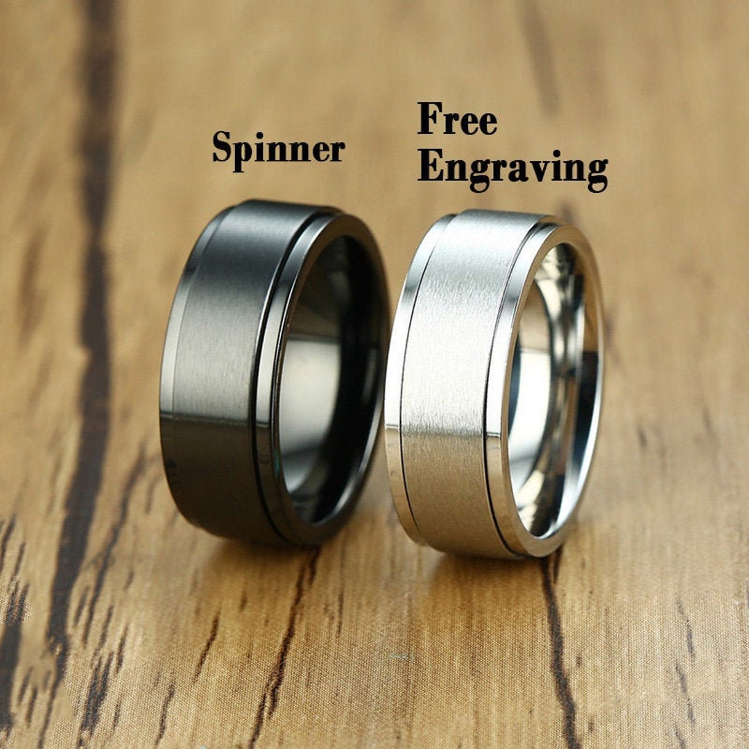 Fidget Ring Men, Spinner Promise Rings - Etsy