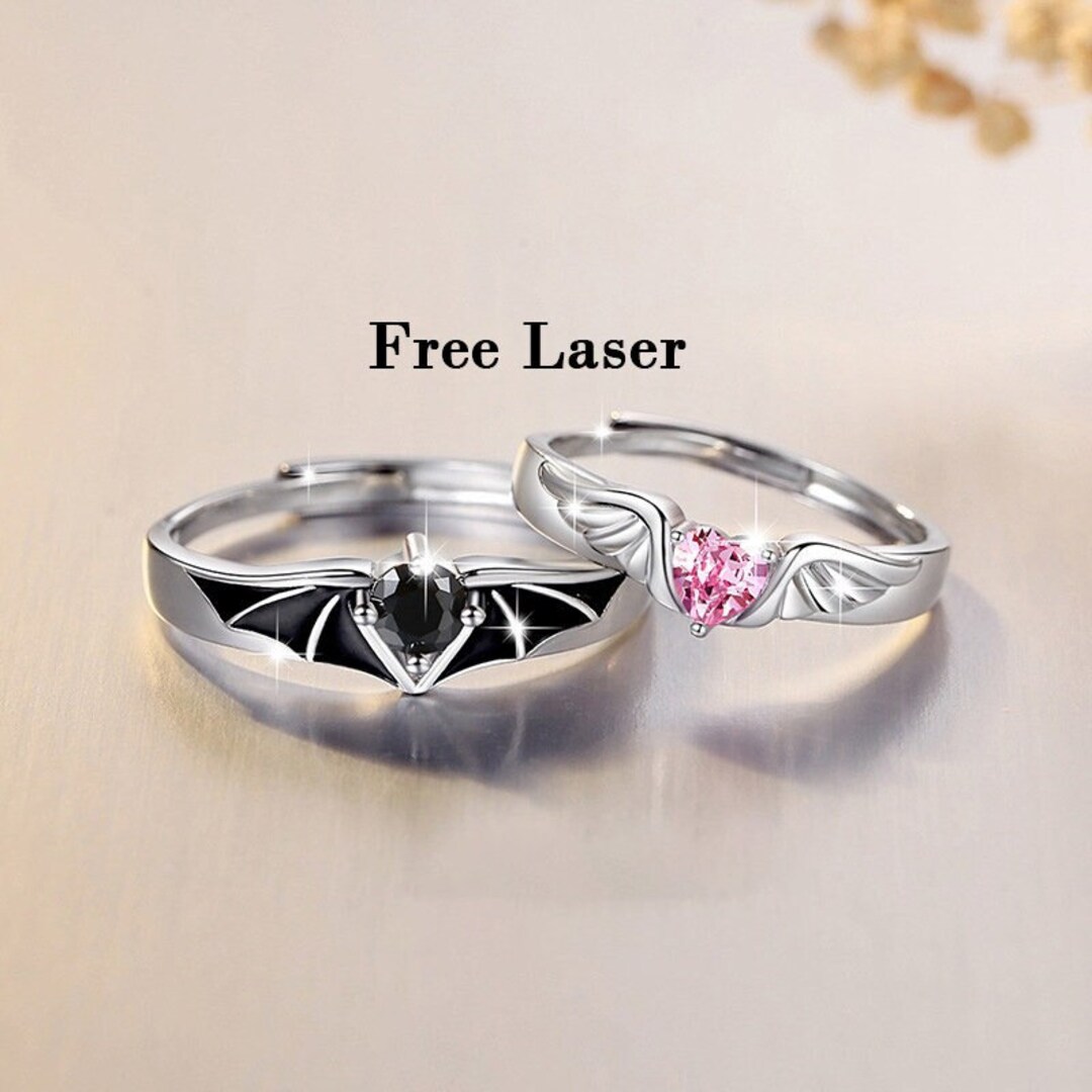 Matching Angel Devil Rigs Promise Rings for Couples - Etsy