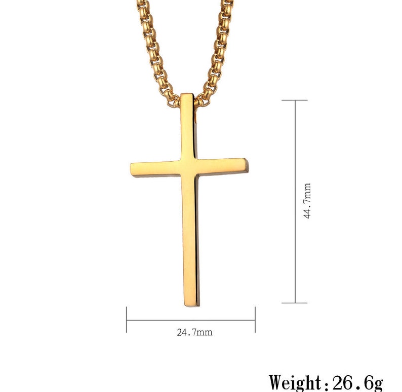 Gold Cross Necklace Men Custom Engraved Cross Necklace - Etsy
