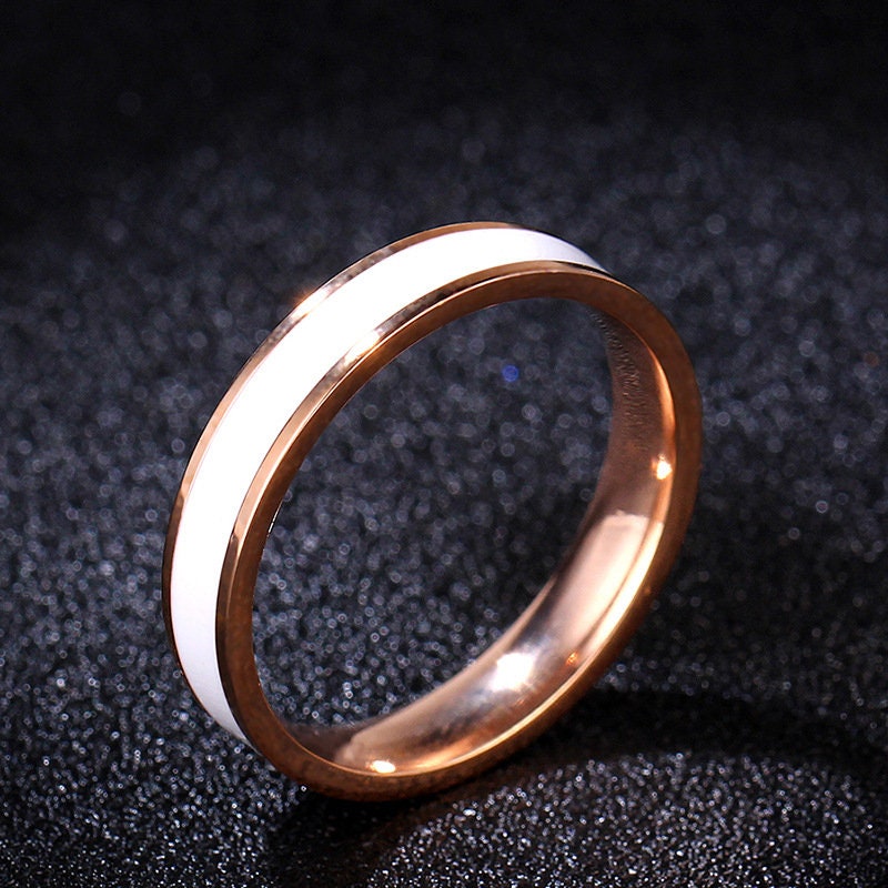 White and Black Couples Ring Matching Rings - Etsy