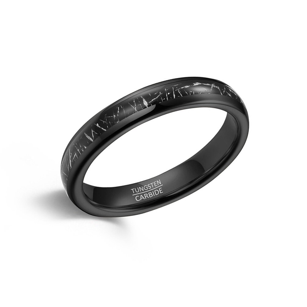 Meterite Black Couple Rings Black Promise Rings for Couples - Etsy