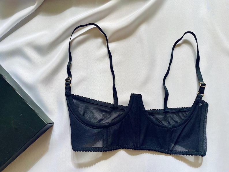 Open Cupless Bra Half Cup Shelf Bra 1/4 Cup, Open Cupless Bra for Large ...