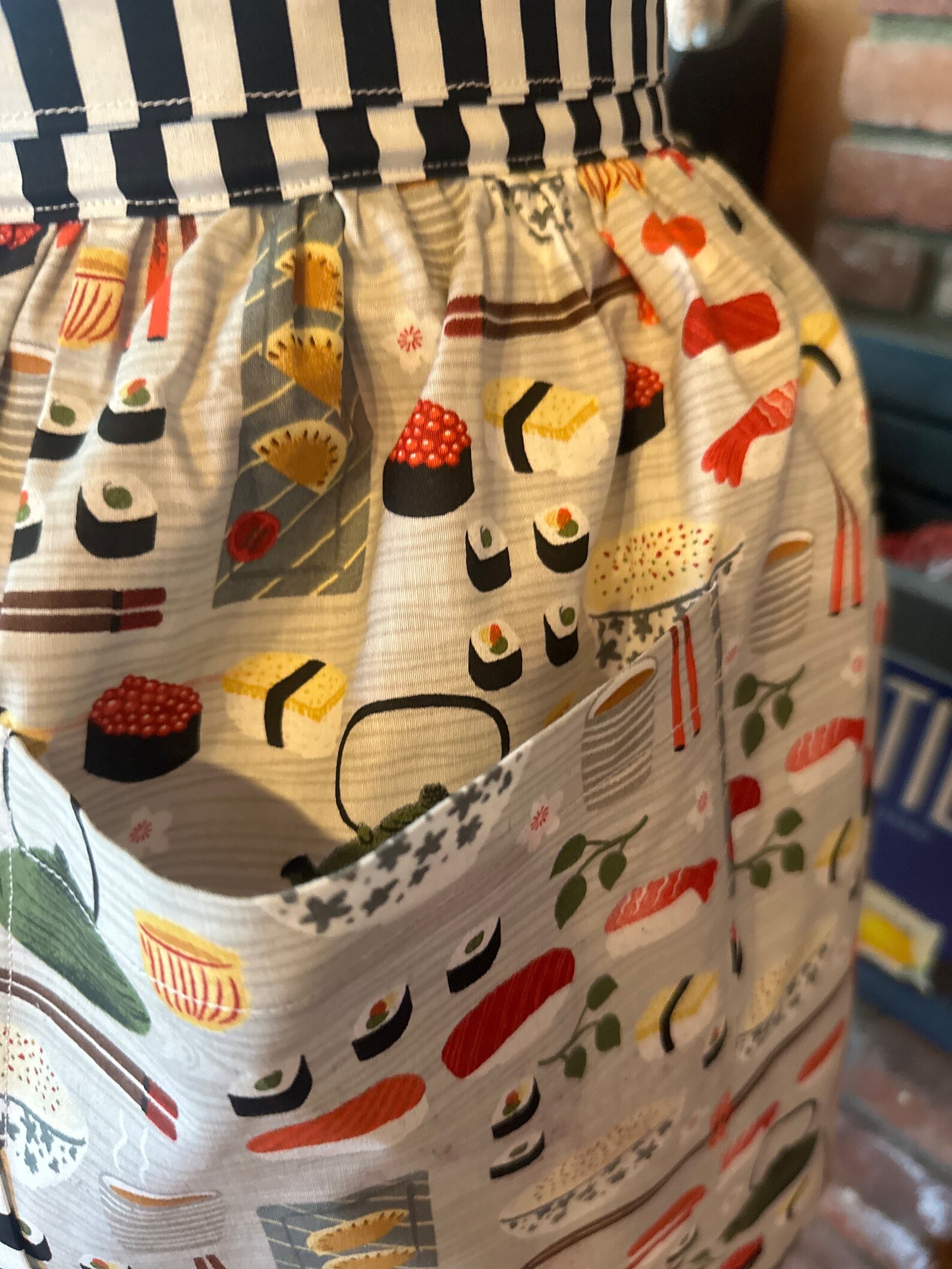 Sushi Print Apron, Full Coverage, Chef Apron With Pockets - Etsy