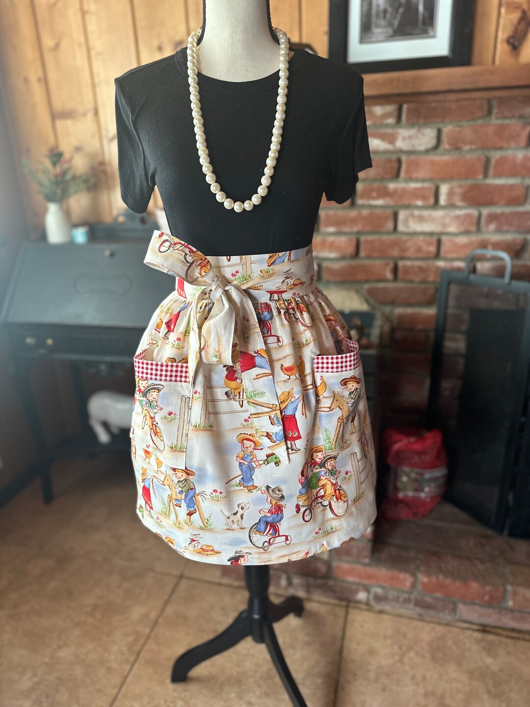 Half Apron of Lil Cowboys Cowboy and Cowgirl Apron Western - Etsy