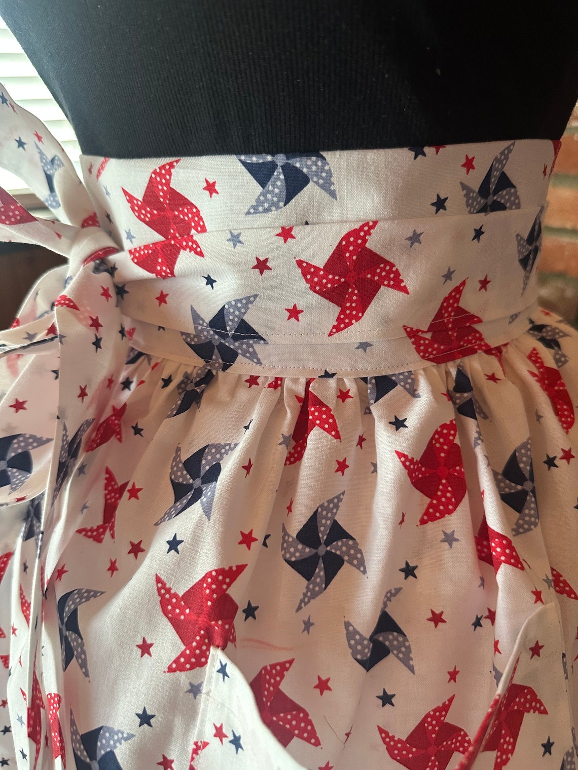 Delightful Patriotic Two Tier Half Apron With Pinwheels, Ladies Apron ...